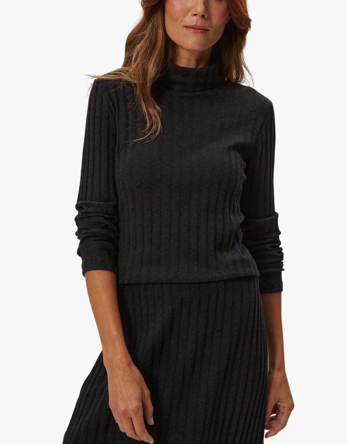 Black Stars Riley Turtleneck Shirt by Michael Stars - Ambiance Luxury ...