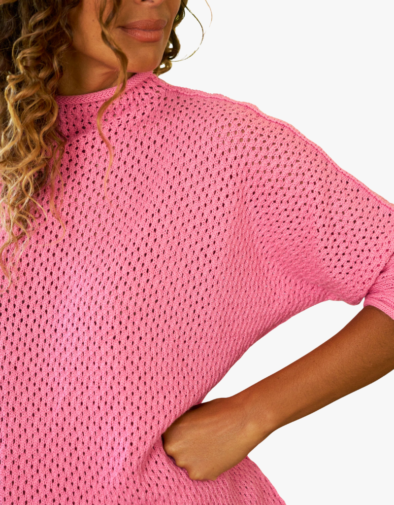 Pink Monterey Pointelle Sweater by Frank & Eileen - Ambiance Luxury ...