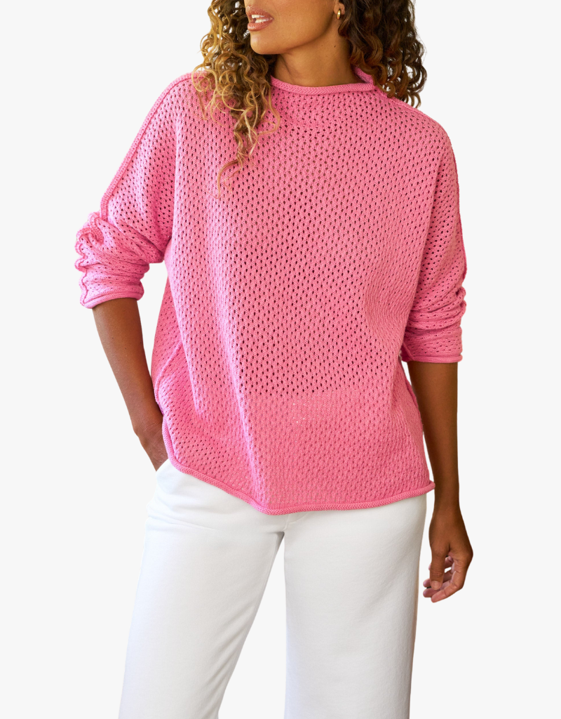 Pink Monterey Pointelle Sweater by Frank & Eileen - Ambiance Luxury ...
