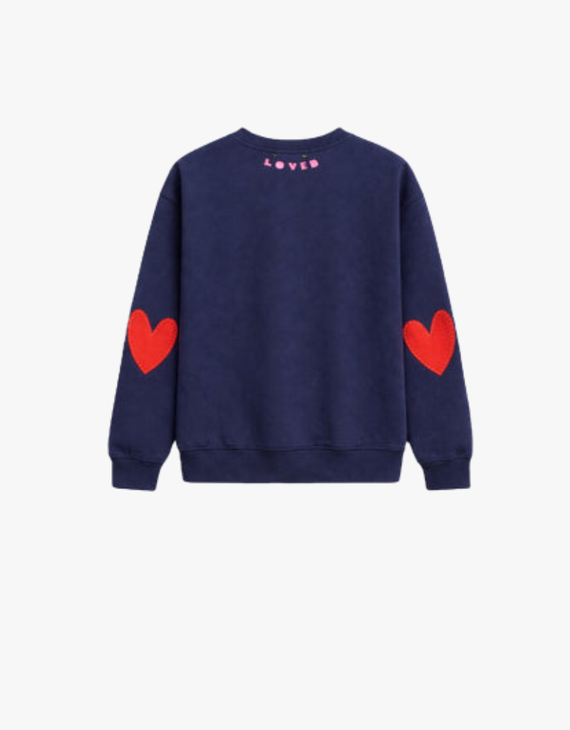 Indigo Blue Benton Imperfect Heart Patch Sweatshirt by Kerri Rosenthal ...