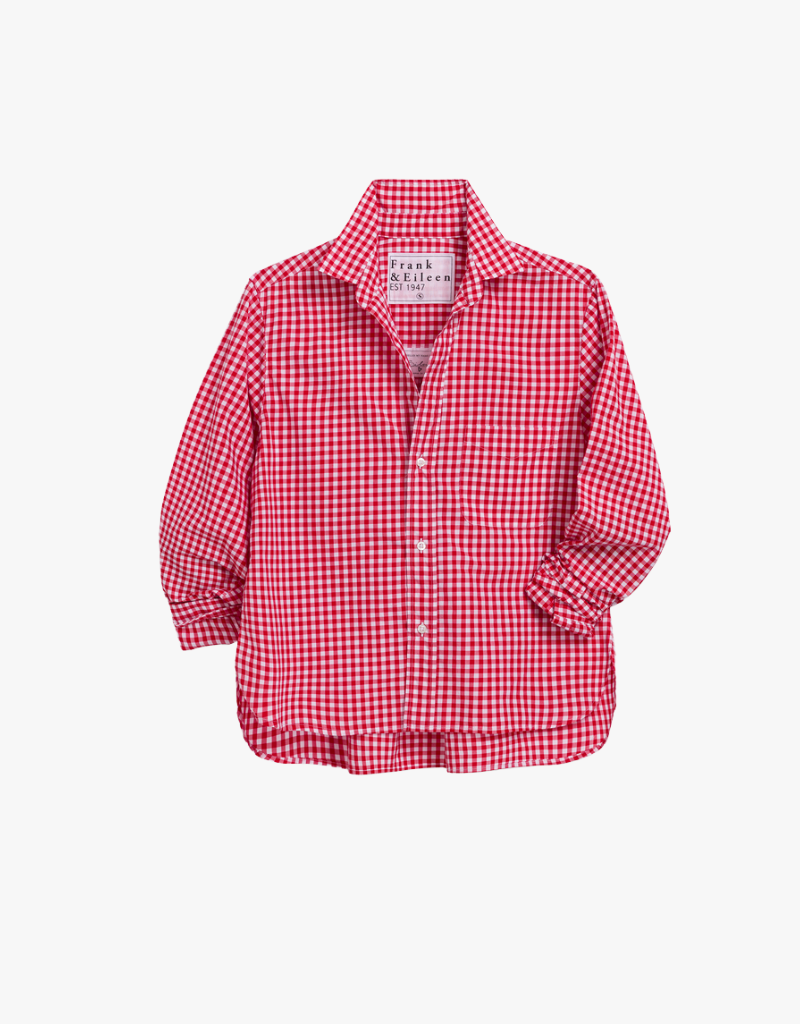 Red & White Check Silvio Untuckable Button Up Shirt by Frank & Eileen ...