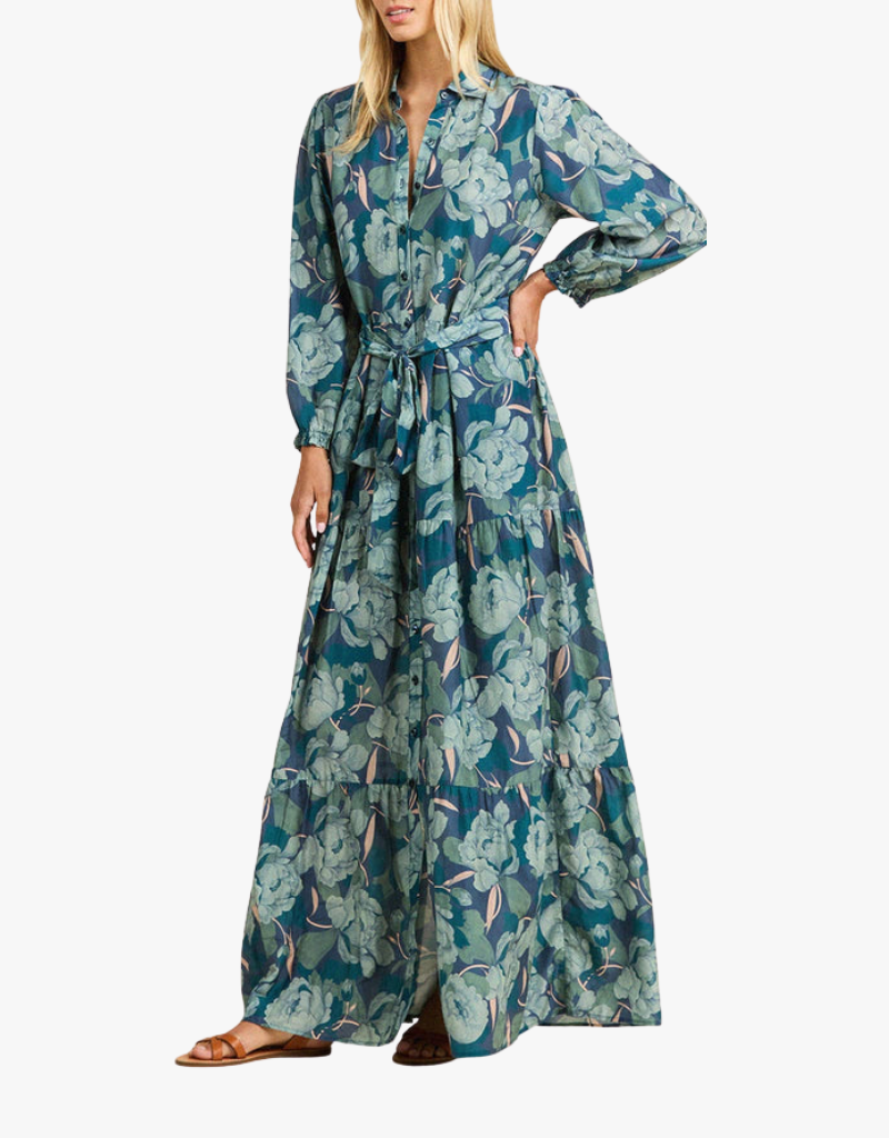 Teal Green Hushed Shadow Martina Dress by Trovata - Ambiance Luxury ...