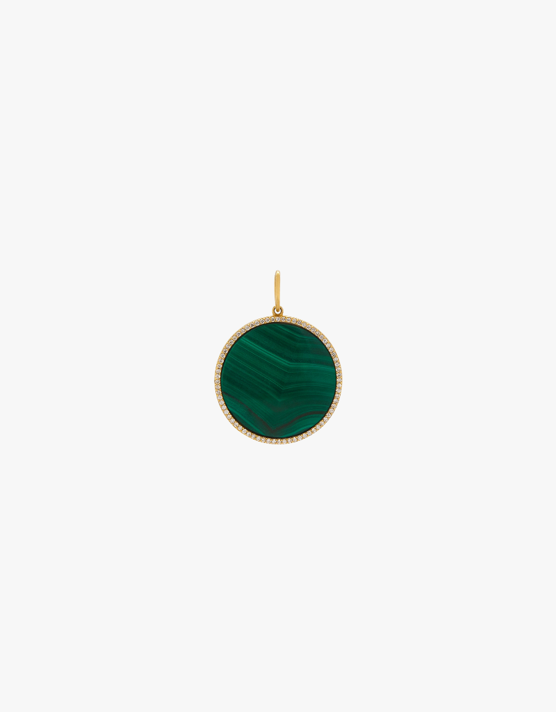 14K Yellow Gold Large Malachite Medallion by Bridget King - Ambiance ...