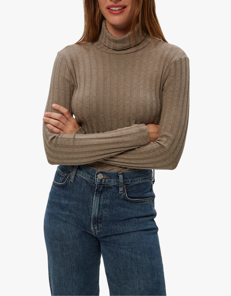 Brown Stars Riley Turtleneck Shirt by Michael Stars - Ambiance Luxury ...